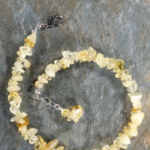 Genuine Citrine Chip Anklet, Raw Crystal Anklet for Women, Natural ...