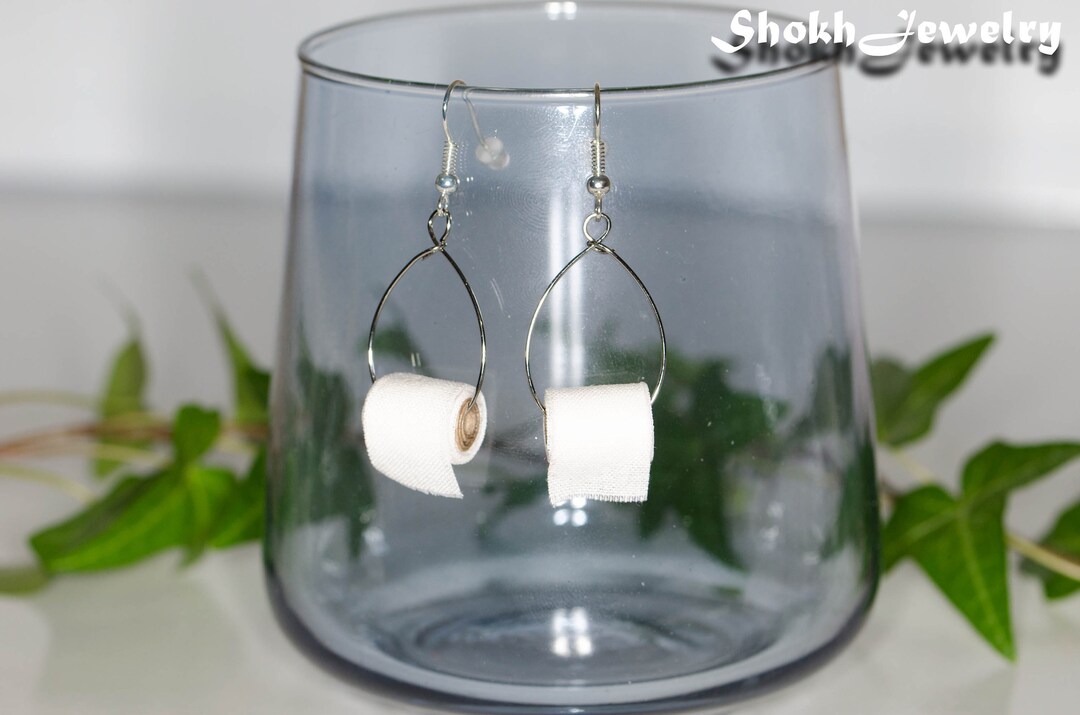 Miniature Toilet Paper Roll Funny Earrings, 2020 Joke TP Earrings ...