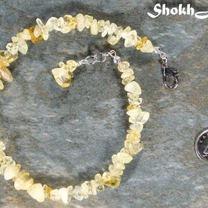 Genuine Citrine Chip Anklet, Raw Crystal Anklet for Women, Natural ...