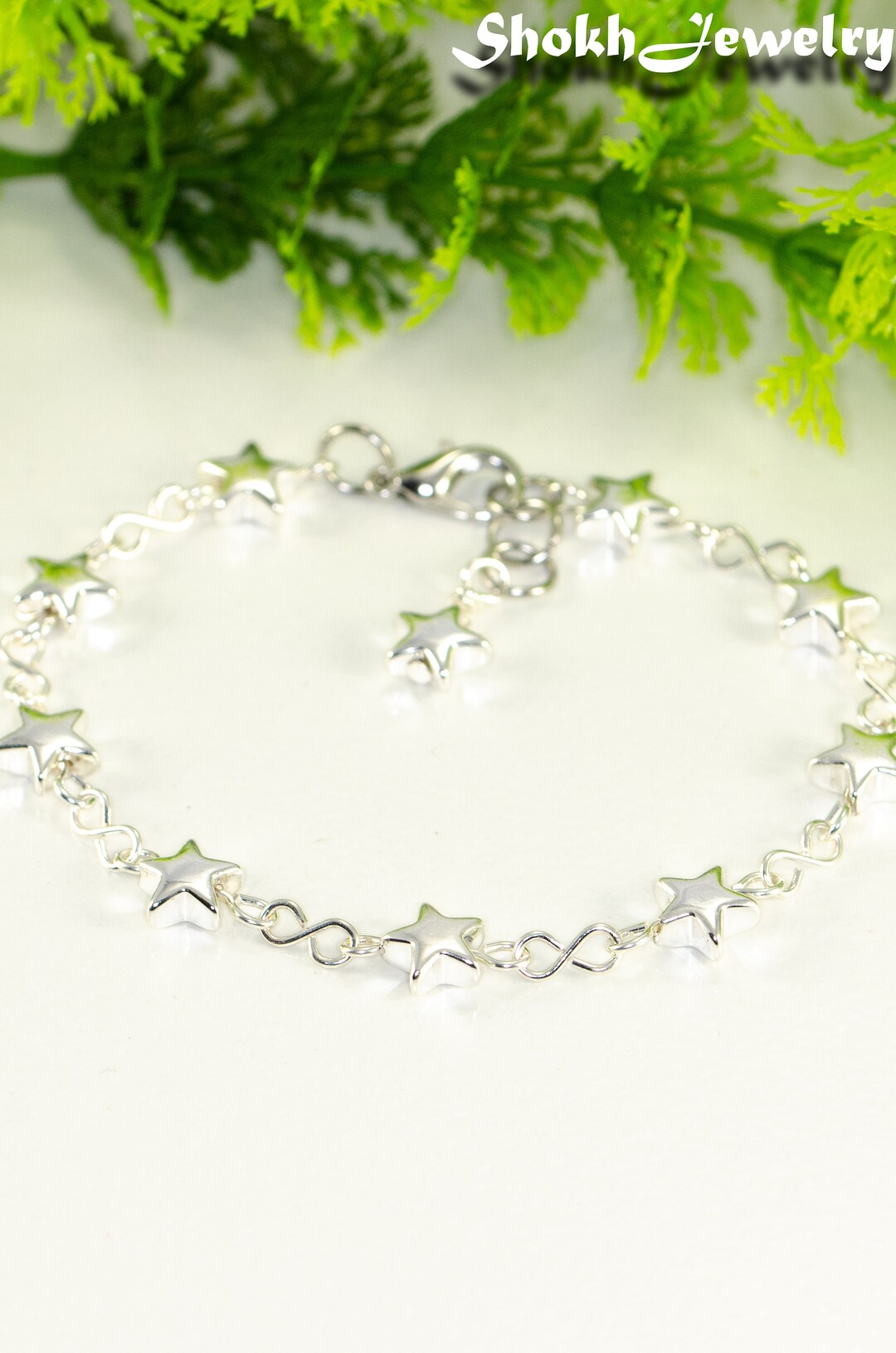 Silver Hematite Star Anklet, Modern Celestial Ankle Bracelet, Handmade ...