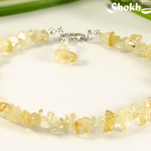 Genuine Citrine Chip Anklet, Raw Crystal Anklet for Women, Natural ...