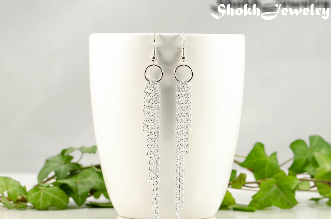 Extra Long Chain Earrings, Bohemian Style Statement Edgy Earrings ...