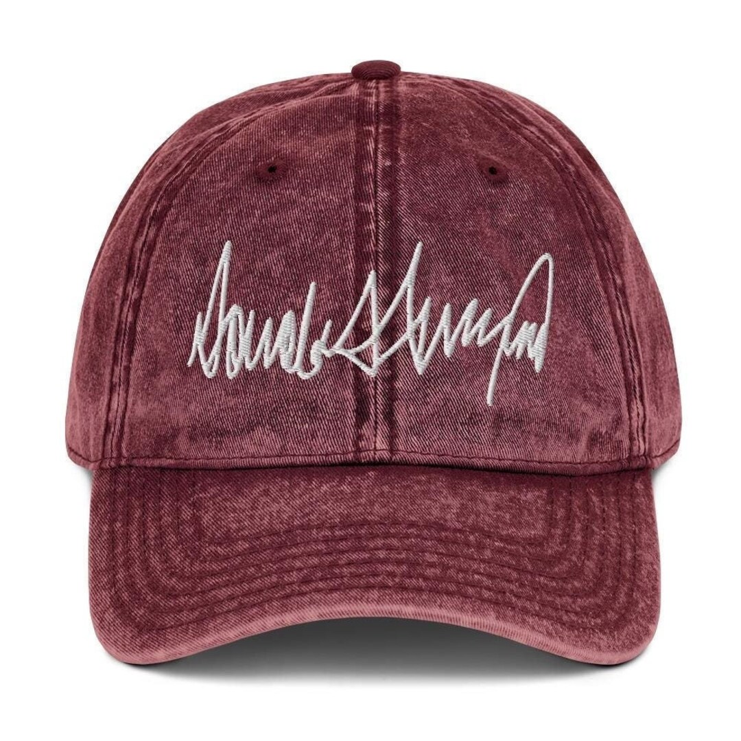 Donald Trump Signature Hat by Redpill45, Maroon Red Baseball Cap ...