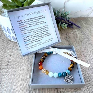 Positive Energy, Happiness & Success Crystal Stretch Bracelet, Gemstone ...