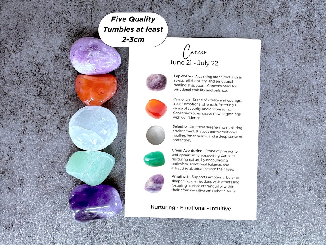 Cancer Crystals With Five Tumbled Stones, Birthday Presents for Her ...