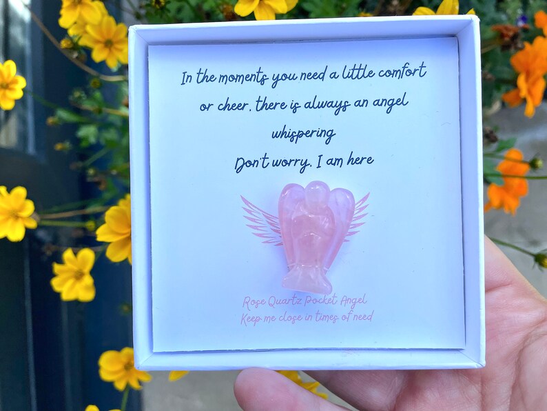Sympathy Gift Rose Quartz Angel Loss of Loved One - Etsy