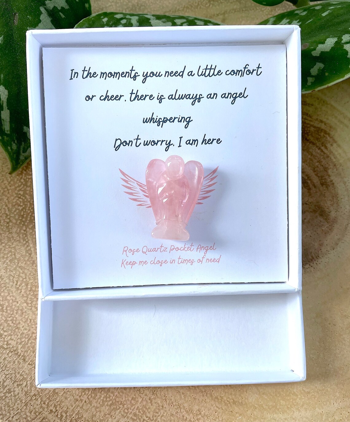 Sympathy Gift Rose Quartz Angel Loss of Loved One - Etsy