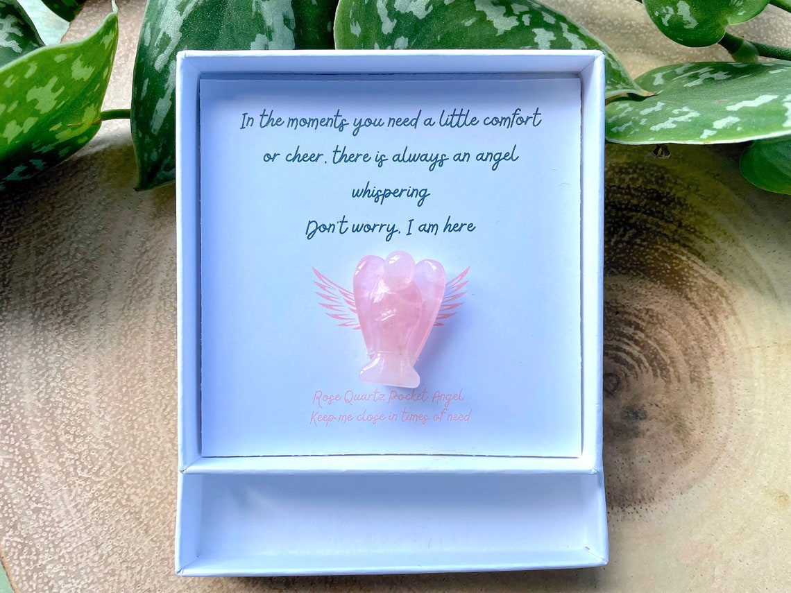 Sympathy Gift Rose Quartz Angel Loss of Loved One - Etsy