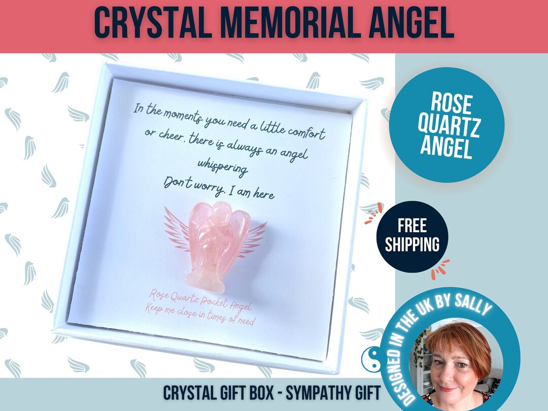 Sympathy Gift, Rose Quartz Angel, Loss of Loved One Memorial Gift ...