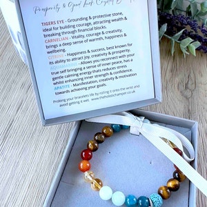 Positive Energy, Happiness & Success Crystal Stretch Bracelet, Gemstone ...
