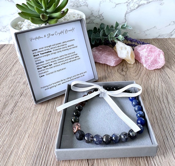 Mens Bracelet for Protection Anxiety Stress Relief Mens Jewellery Gift Beaded Jewellery Etsy