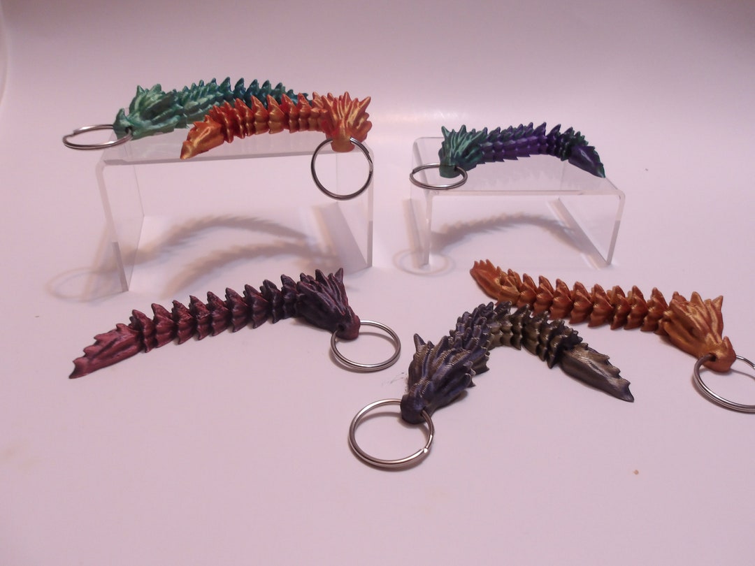 3D Printed Fidget Dragon Key Chains - Etsy