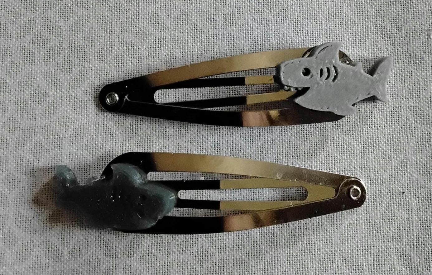 3D Printed Shark Snap Barrettes! Set of 2! - Etsy