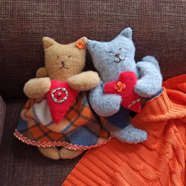 Cat Couple Plush - Etsy