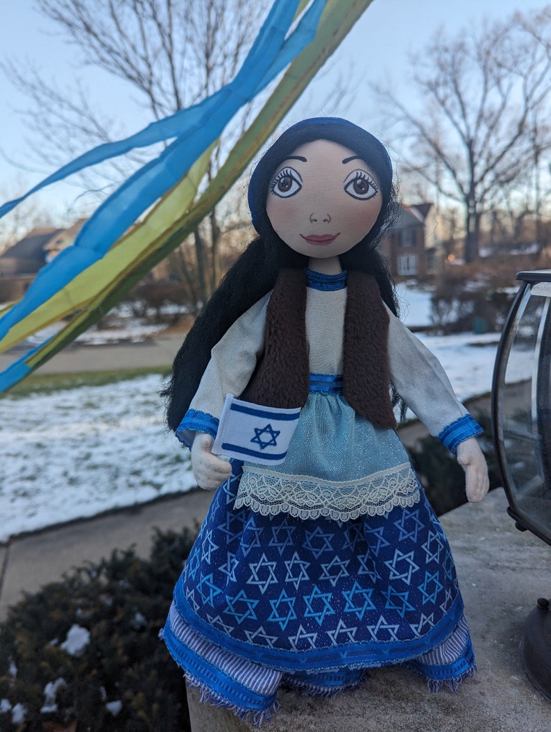 Jewish Doll Sara With Israeli Flag Israel Inspired Doll - Etsy