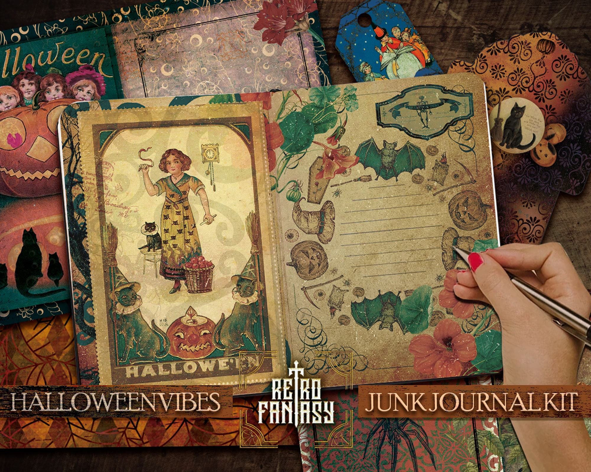 Halloween Vibes Printable Digital Journal Kit INSTANT - Etsy