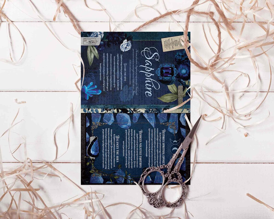 Printable SAPPHIRE Pages & Ephemera Book of Shadows - Etsy