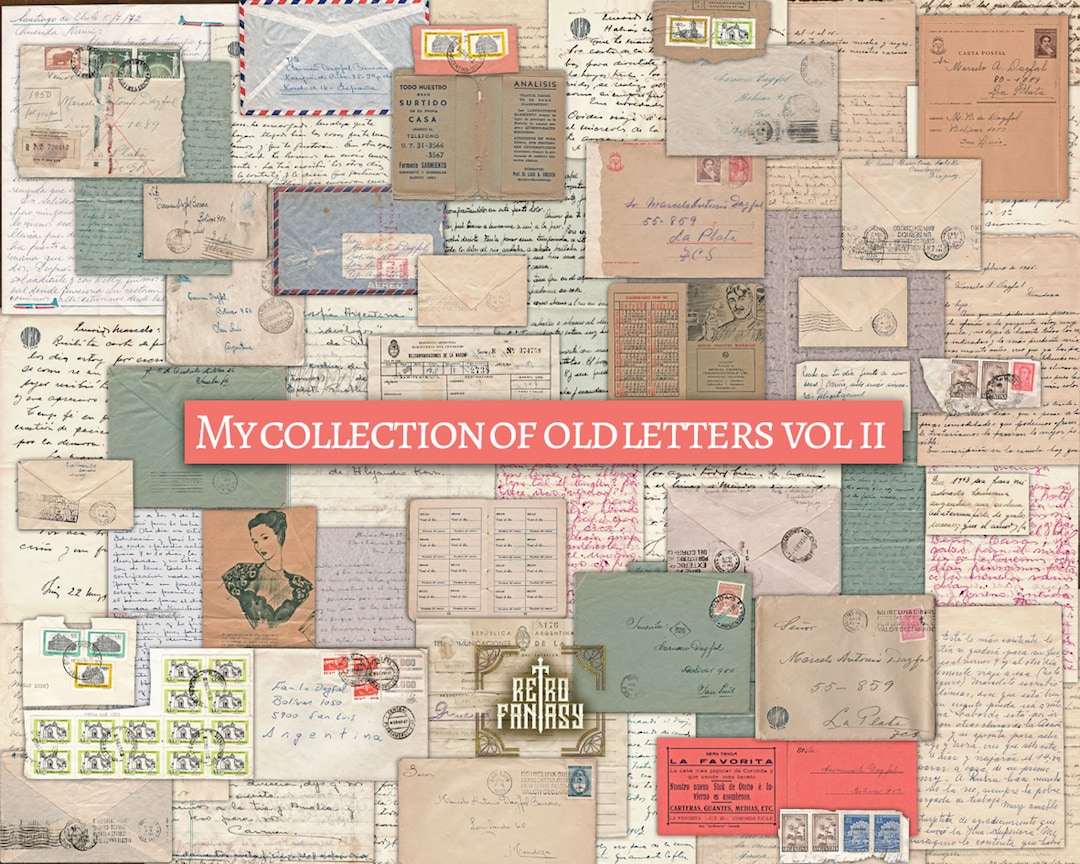 100 Pieces: My Collection of OLD LETTERS 2 Handwriting Letters, Postals ...