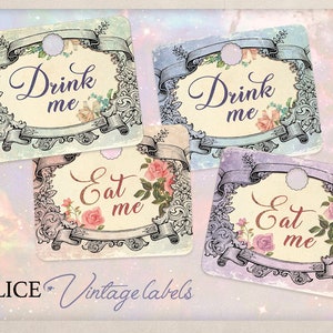 Drink Me | Eat Me Labels | Alice in Wonderland Vintage Labels | Food ...