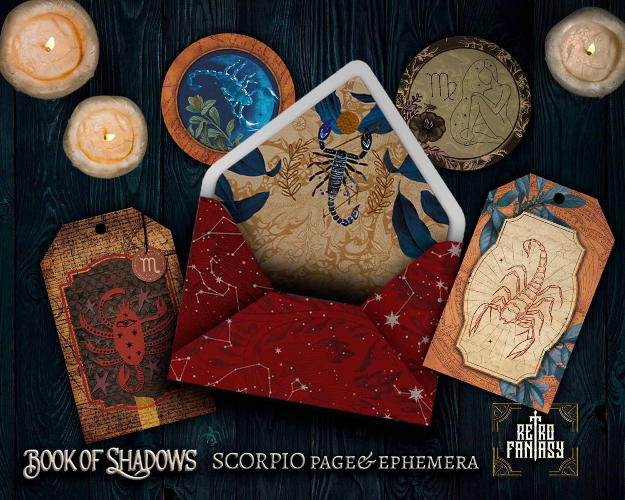 Printable SCORPIO Pages & Ephemera Book of Shadows ZODIAC - Etsy