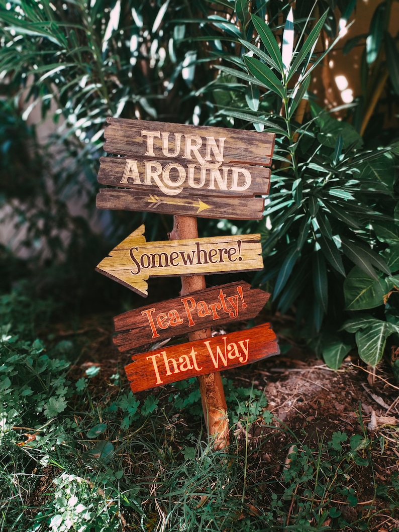 Alice in Wonderland Vintage Signs Decor Printable Wonderland | Etsy