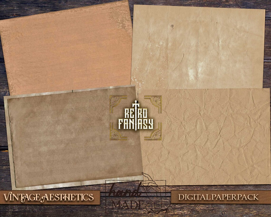 Vintage Aesthetic Printable Handmade Paper Pack INSTANT - Etsy