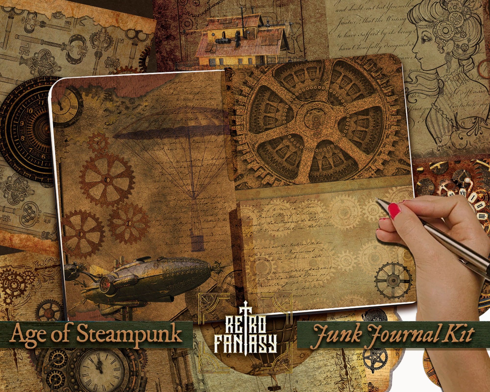 Age of Steampunk Digital Journal Kit • Steampunk Junk Journal ...