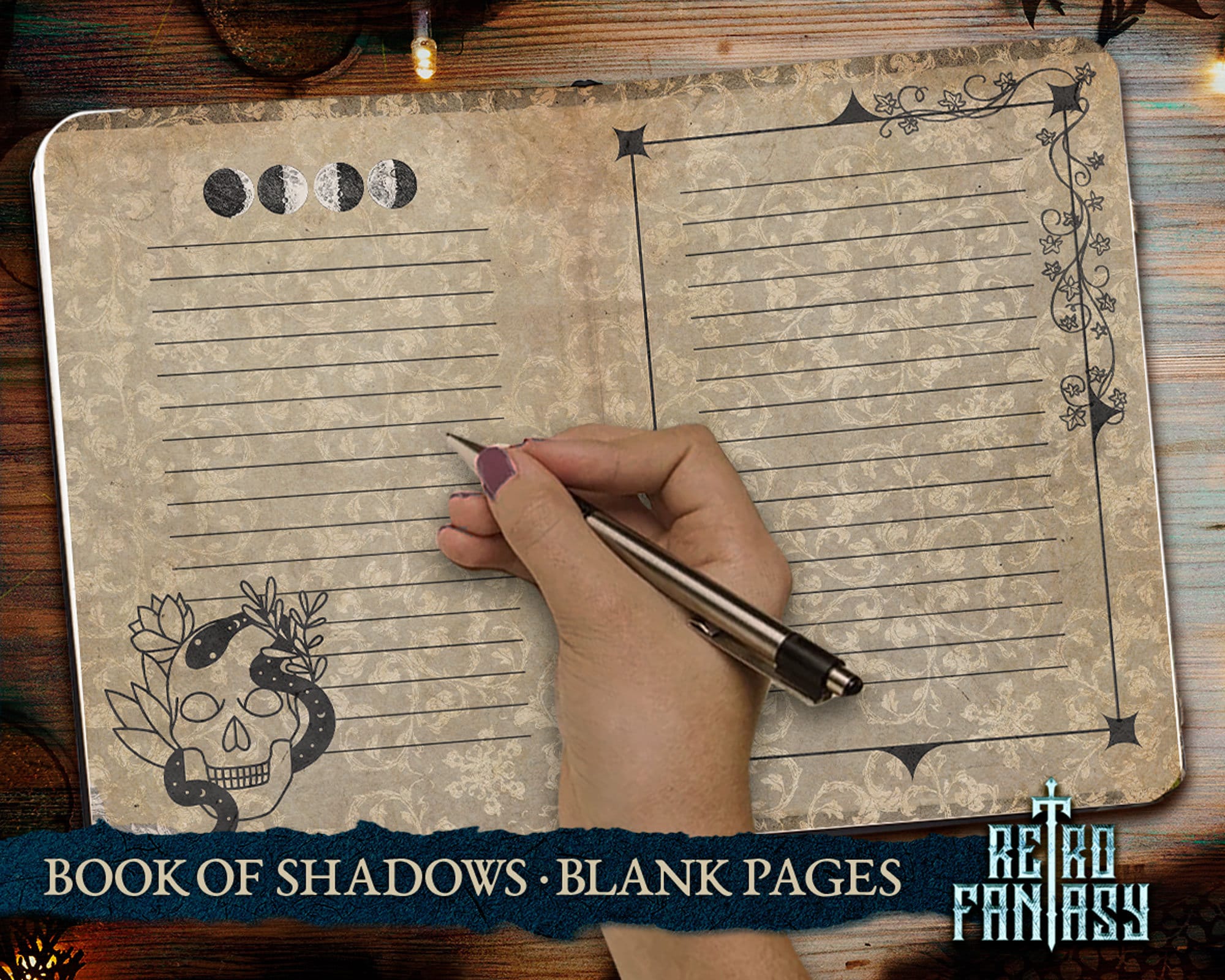 Printable Blank Book of Shadows Pages Vintage Page - Etsy
