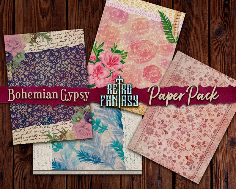 Bohemian Journal Printable Paper Pack | Colorful Boho Paper Pack ...