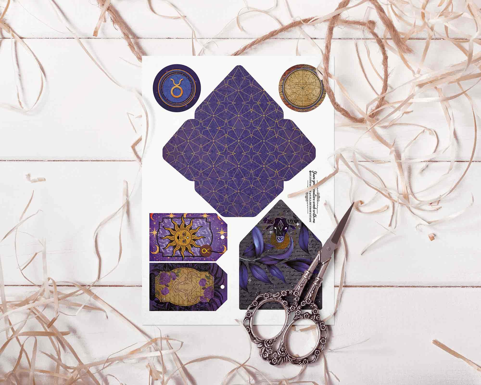 Printable TAURUS Pages & Ephemera Book of Shadows ZODIAC | Etsy