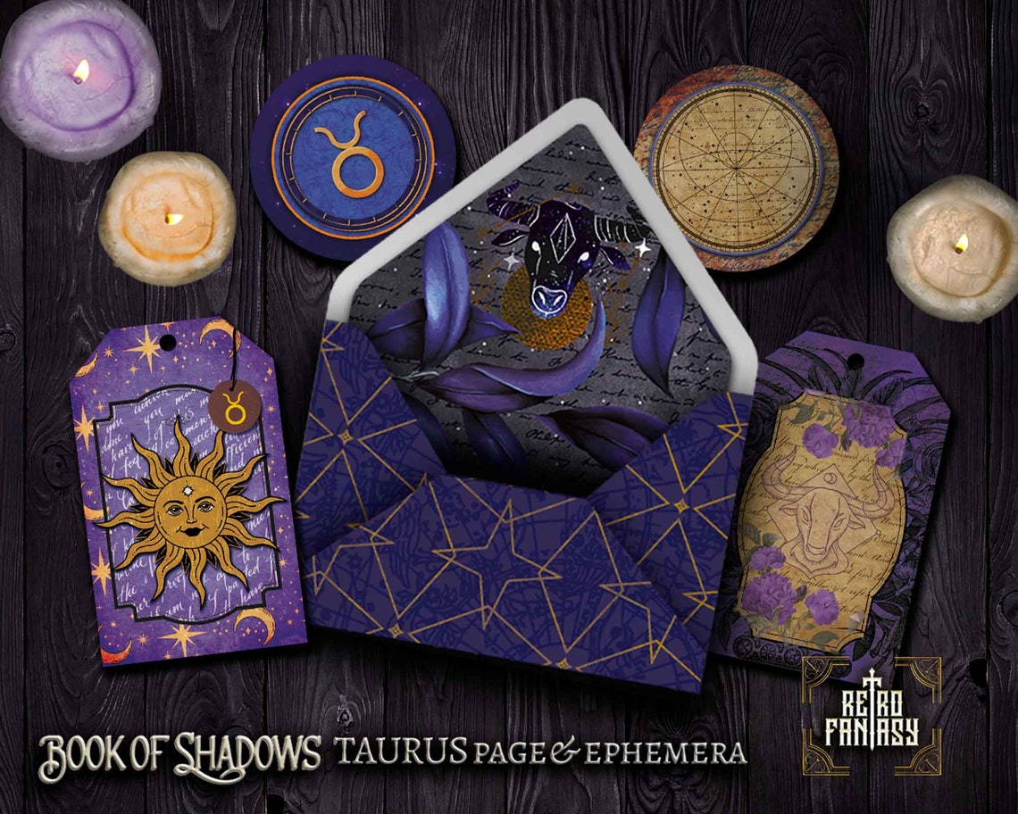 Printable TAURUS Pages & Ephemera Book of Shadows ZODIAC - Etsy