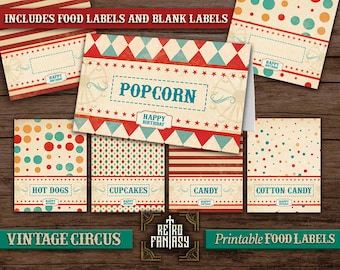 Carnival Food Labels - Etsy
