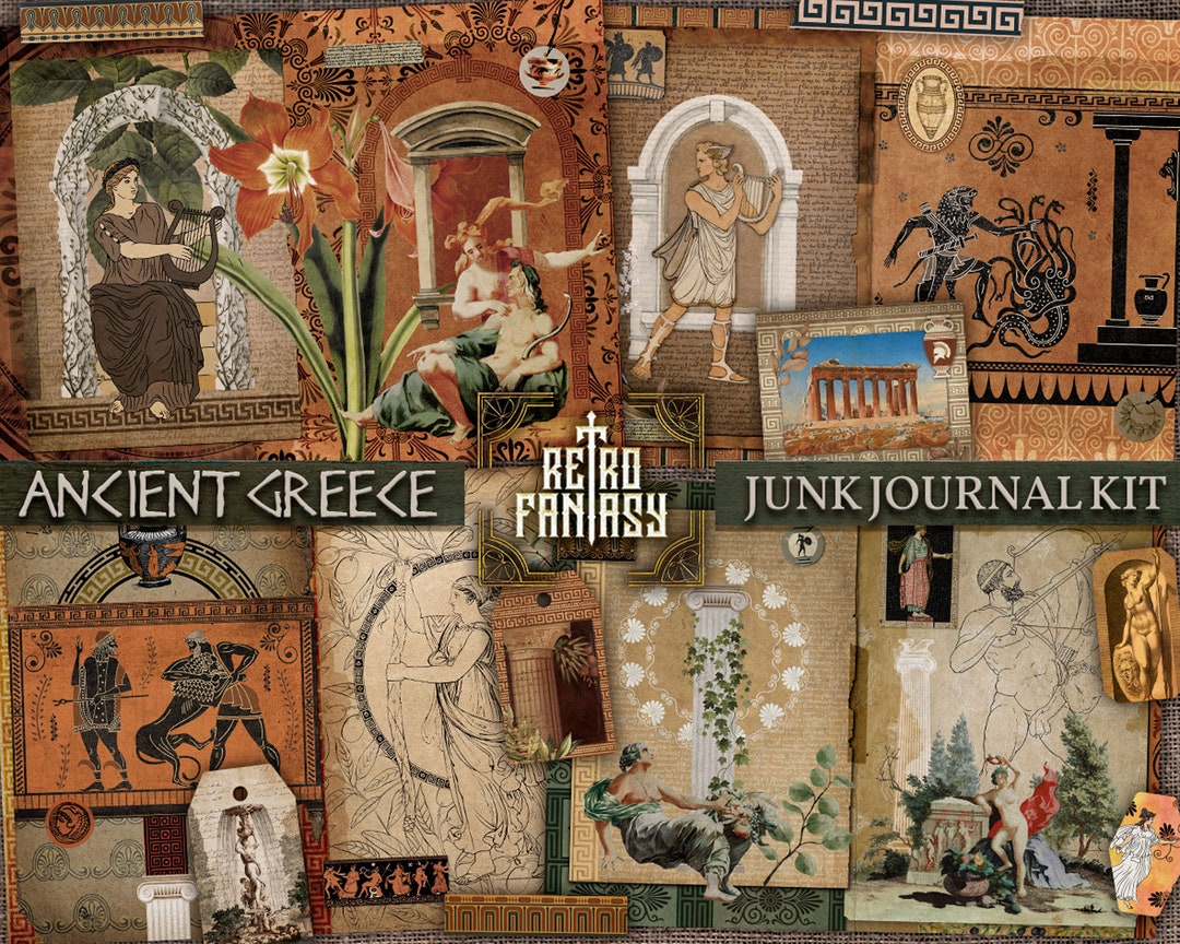 Ancient Greece Digital Journal Kit • Greek Junk Journal Kit ...