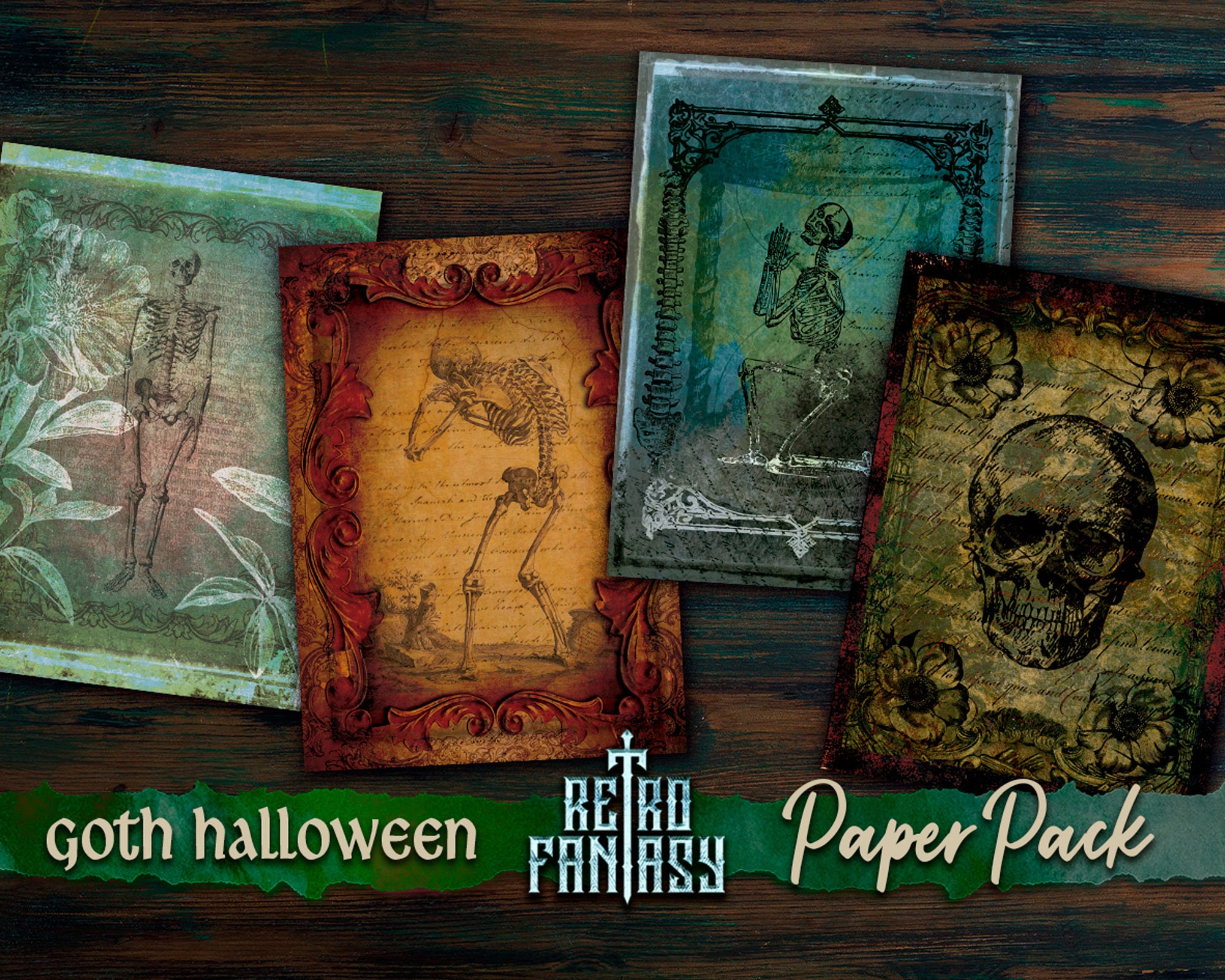 Goth Halloween Printable Paper Pack INSTANT Download - Etsy