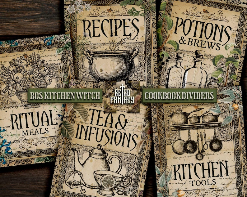 Kitchen Witchy Dividers Kit Printable • Magic • BOS Covers • Wicca ...