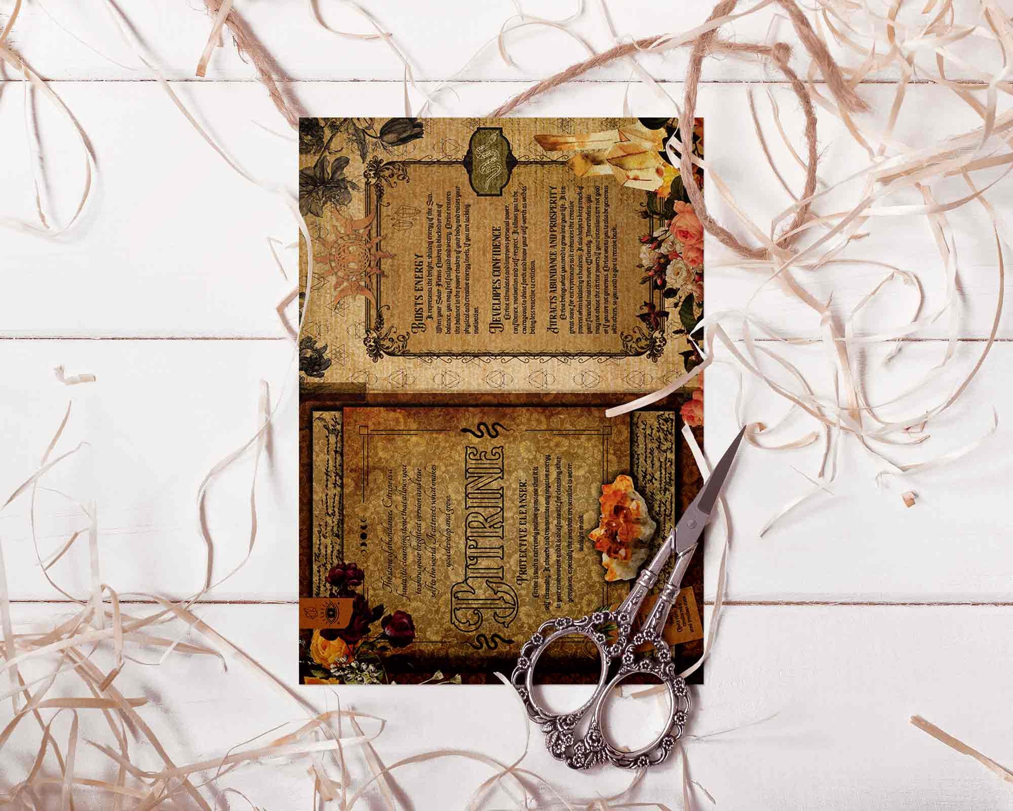 Printable CITRINE Pages & Ephemera Book of Shadows - Etsy