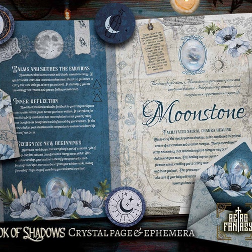 Printable OBSIDIAN Pages & Ephemera Book of Shadows - Etsy