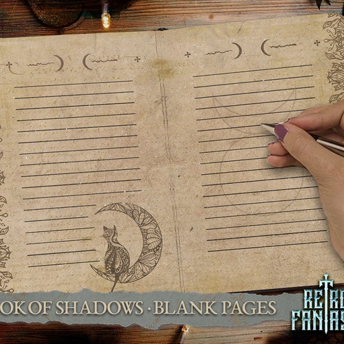 Printable Blank Book of Shadows Pages Vintage Page - Etsy