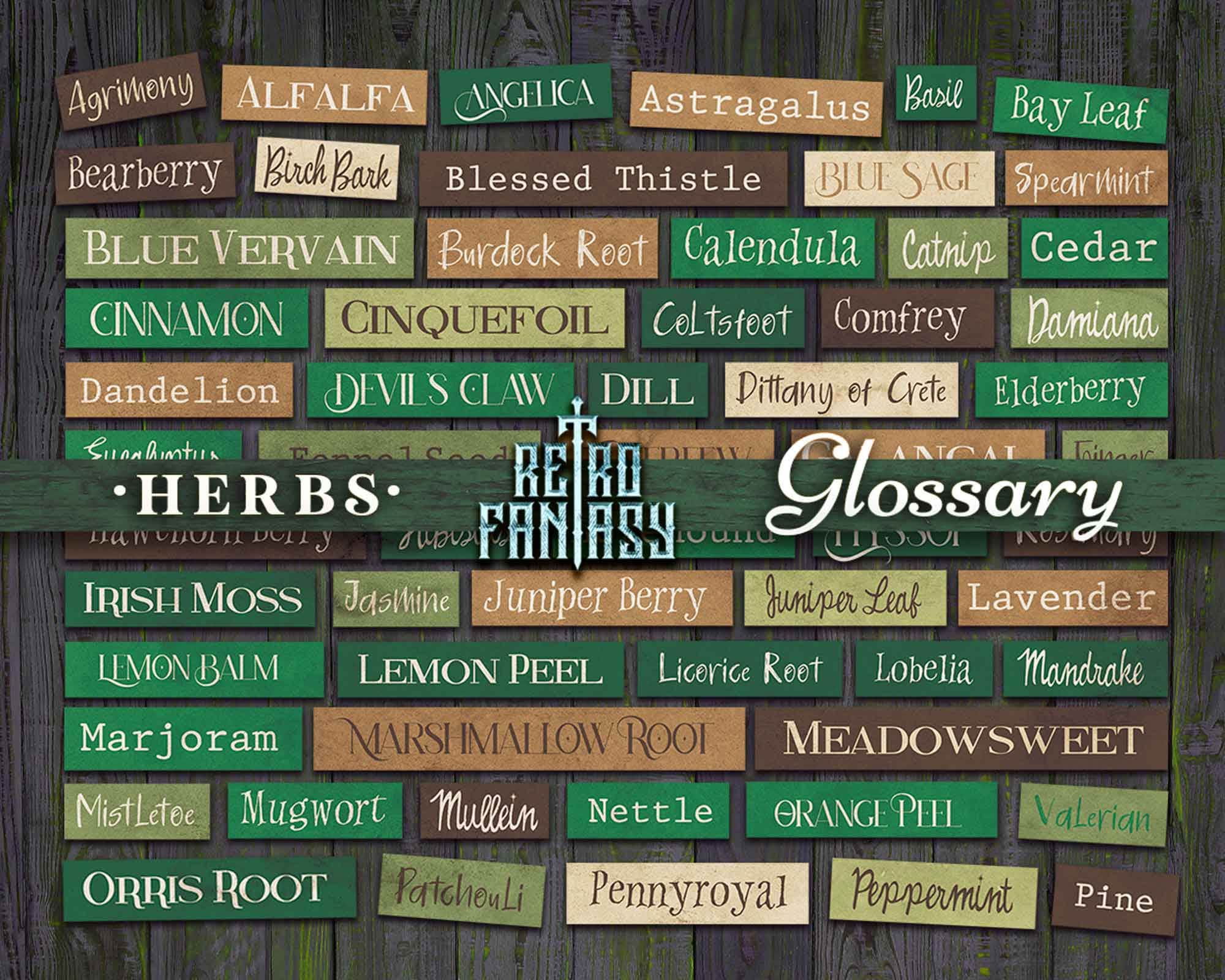 Printable Herbs Glossary Digital Botanical Words Plants - Etsy