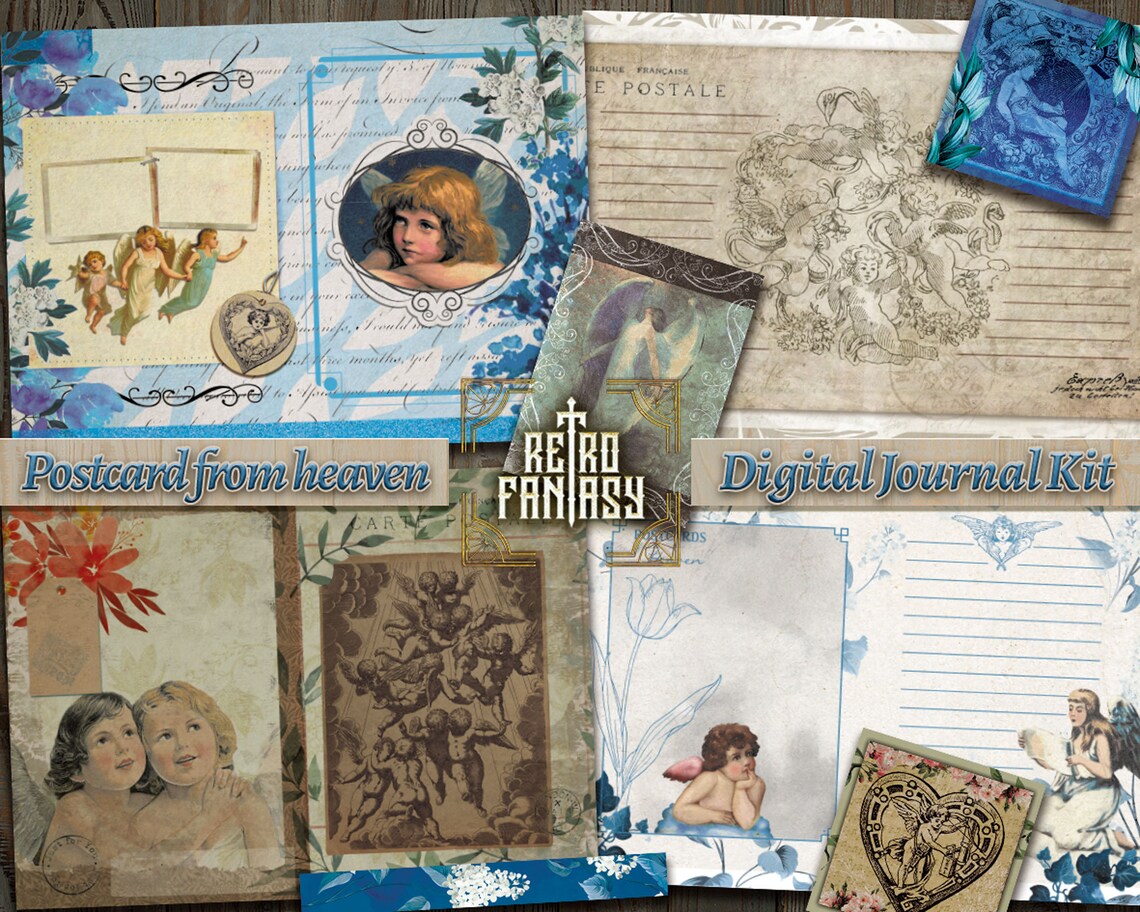 Postcard From Heaven Printable Digital Journal Kit • INSTANT Download ...