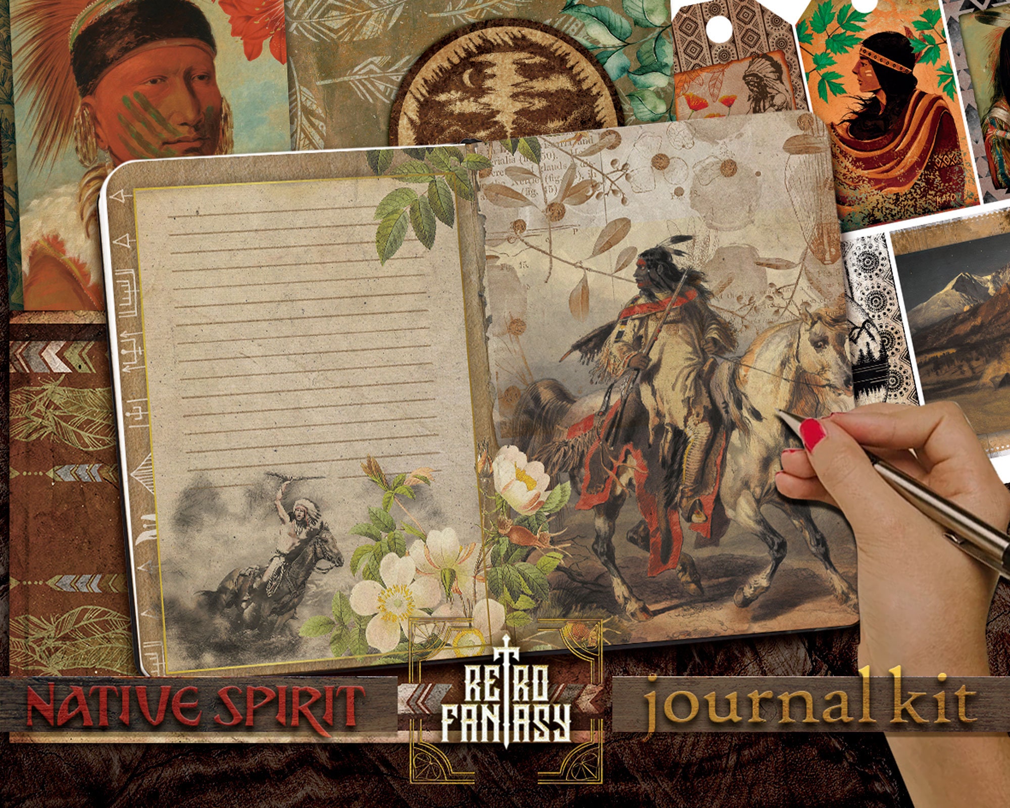 Native Spirit Journal Digital Kit Printable Instant Download - Etsy