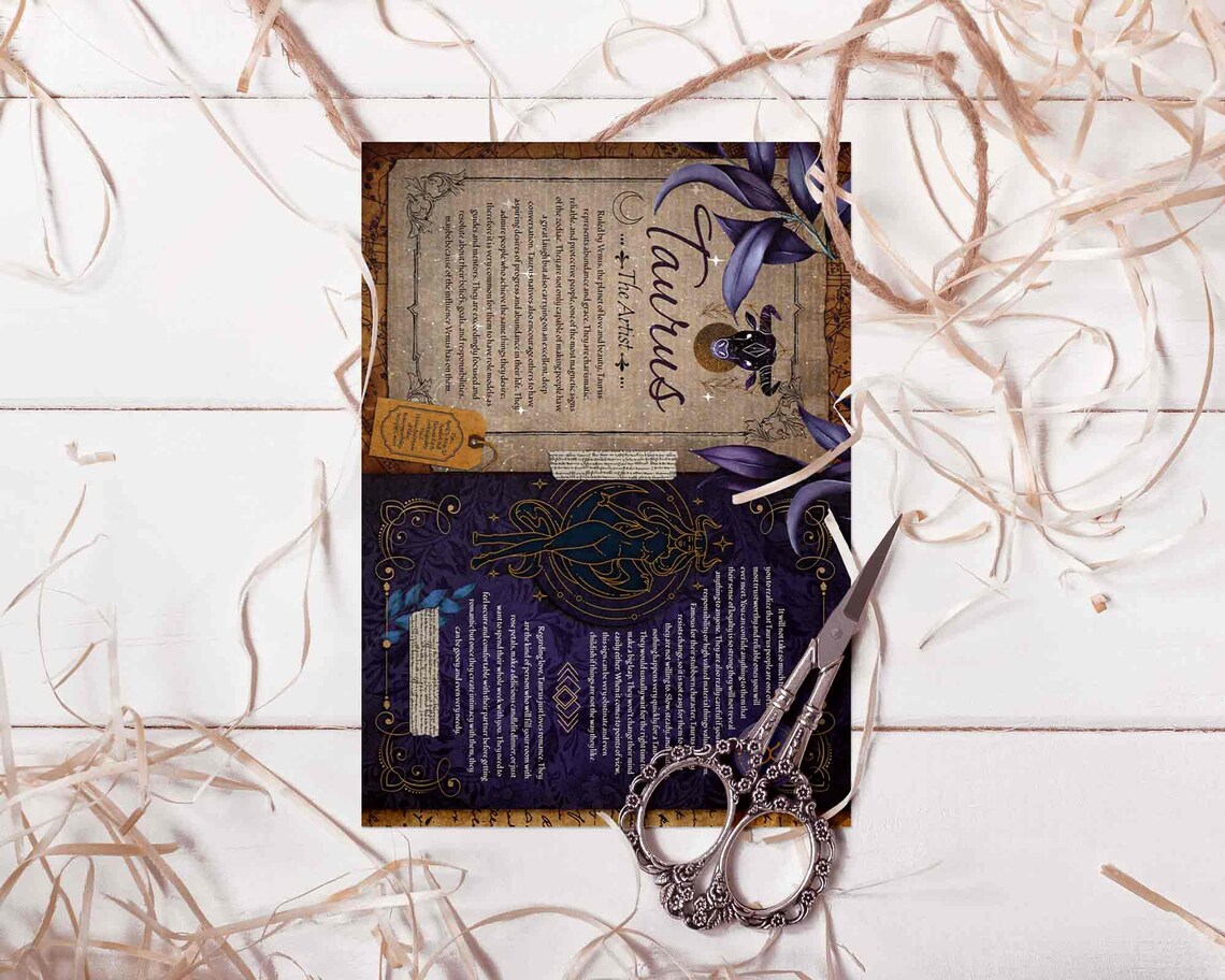 Printable TAURUS Pages & Ephemera Book of Shadows ZODIAC - Etsy