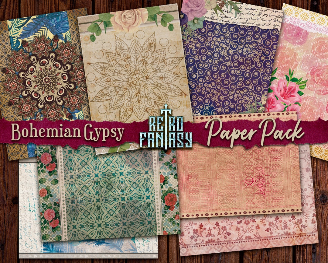 Bohemian Journal Printable Paper Pack | Colorful Boho Paper Pack ...