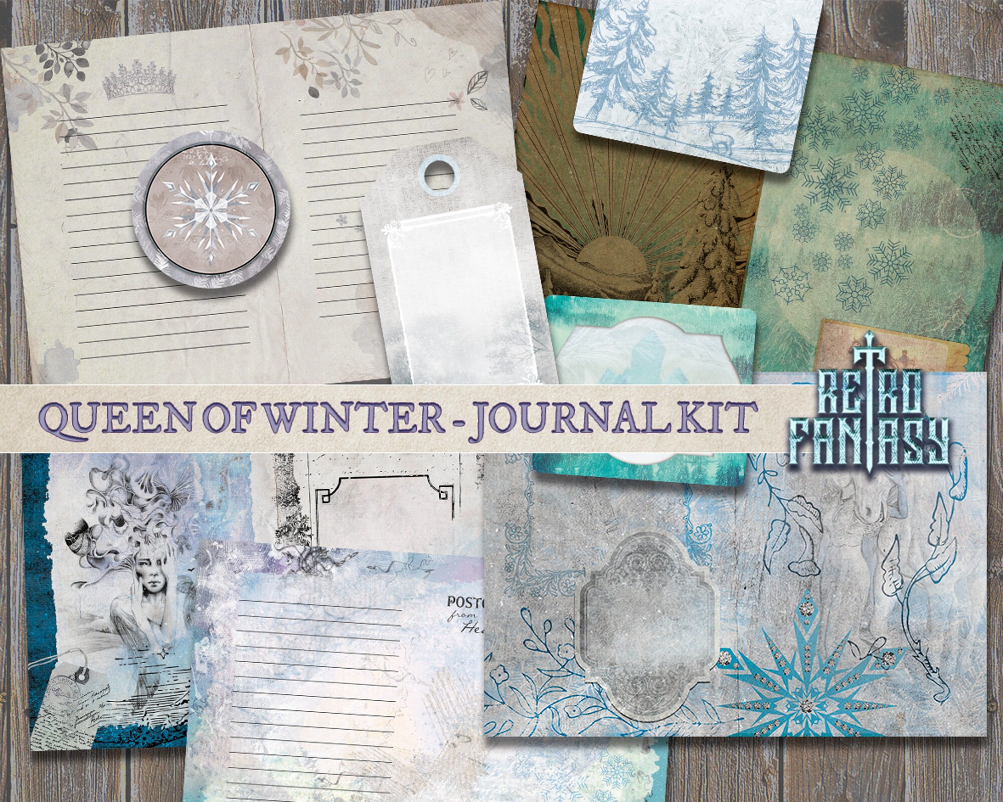 Queen of Winter Digital Journal Kit INSTANT Download | Etsy