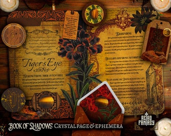 Printable OBSIDIAN Pages & Ephemera Book of Shadows | Etsy