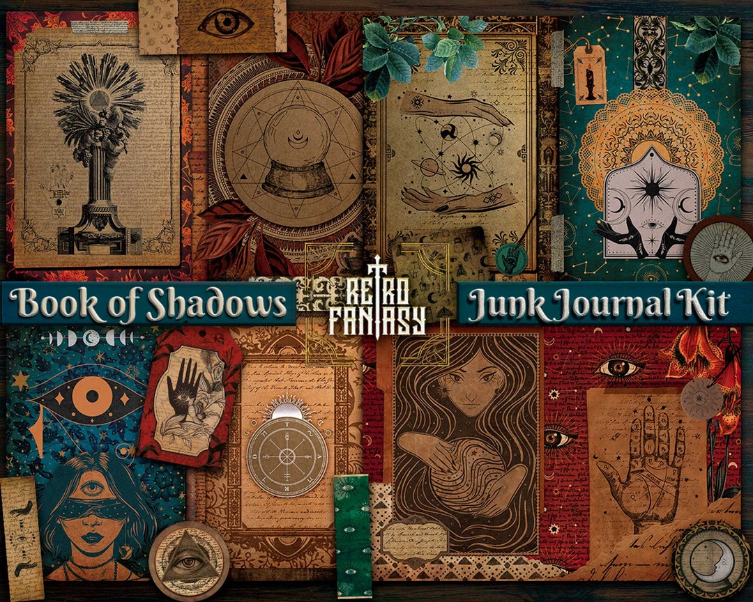 Book of Shadows Fortune Teller Junk Journal Kit Printable • TEMPLATE ...