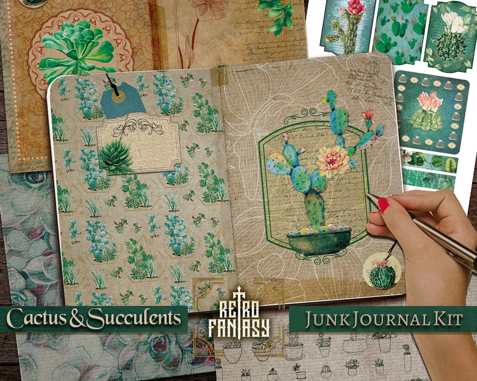 Cactus & Succulents Garden Junk Journal Digital Kit Printable - Etsy