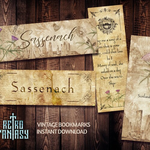 Printable Sassenach Vintage Bookmarks Shabby Chic Sassenach - Etsy
