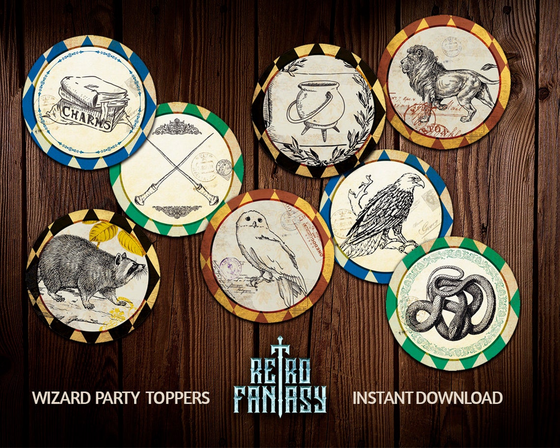 Printable Wizarding School Circle Tags Scrapbooking Wizard - Etsy