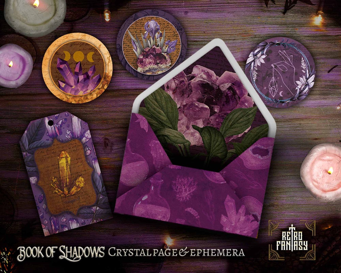 Printable AMETHYST Pages & Ephemera Book of Shadows | Etsy